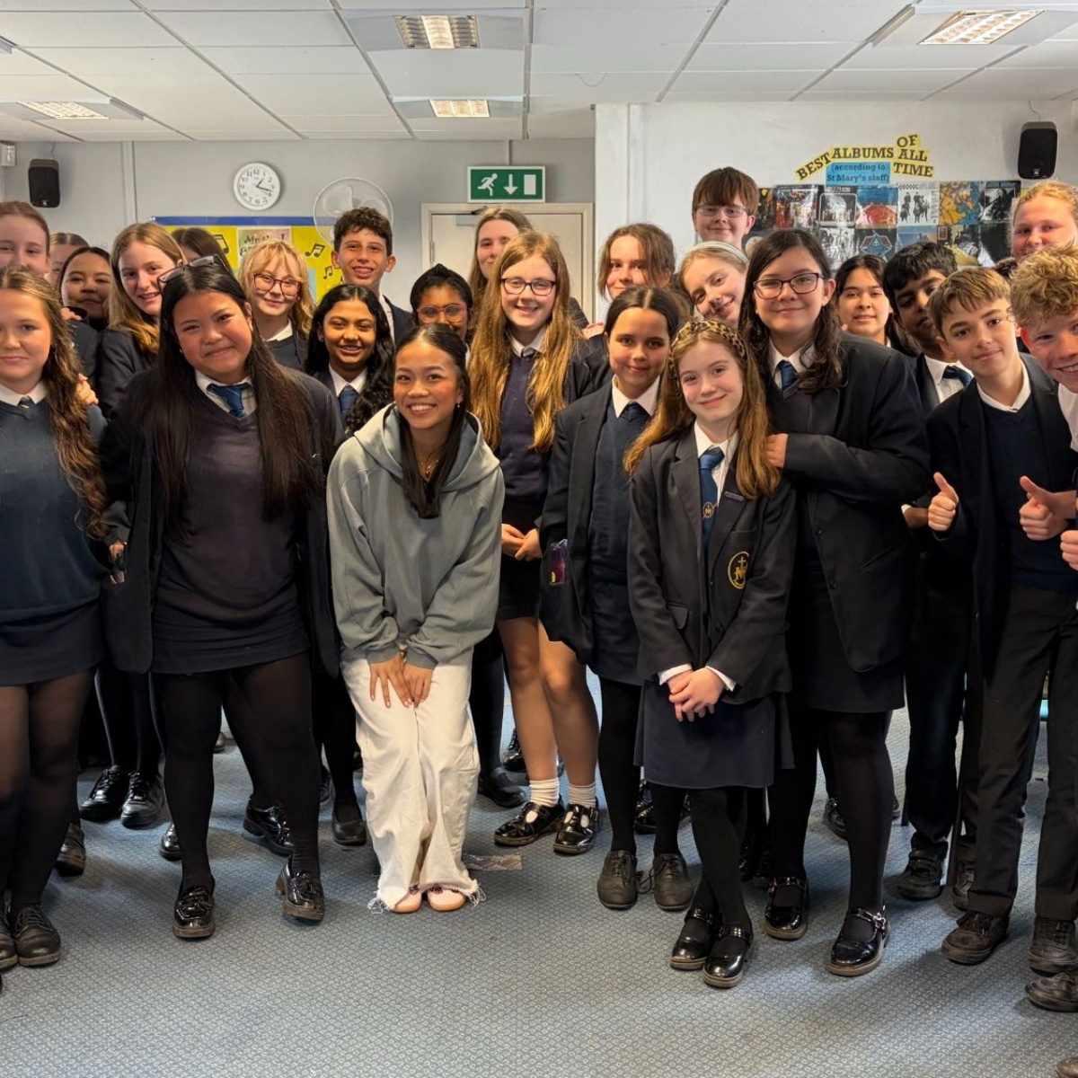 St Mary's RC High School - Former student visits the music department